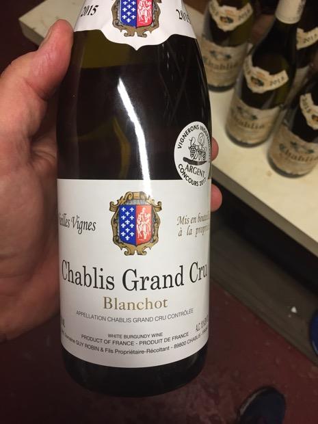 2015 Domaine Guy Robin et Fils Chablis Grand Cru Valmur Vieilles Vignes ...