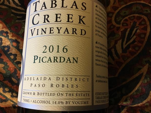 2016 Tablas Creek Picardan, USA, California, Central Coast, Paso Robles ...
