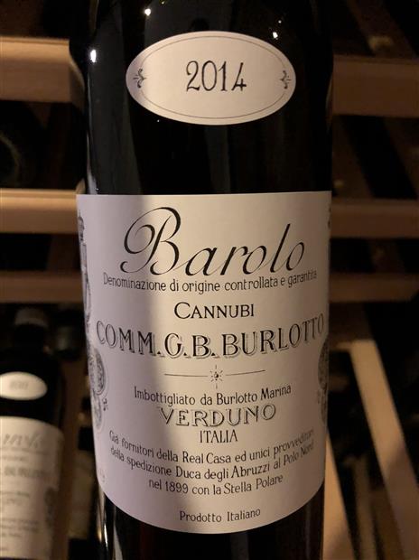2014 Comm. G.B. Burlotto Barolo Cannubi, Italy, Piedmont, Langhe ...