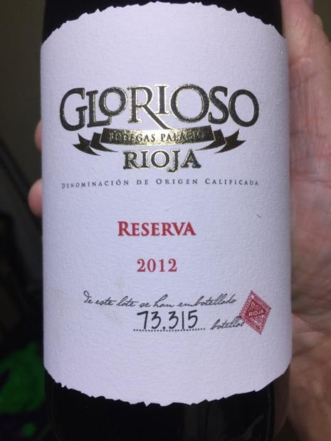 2012 Bodegas Palacio Rioja Glorioso Reserva, Spain, La Rioja, Rioja ...
