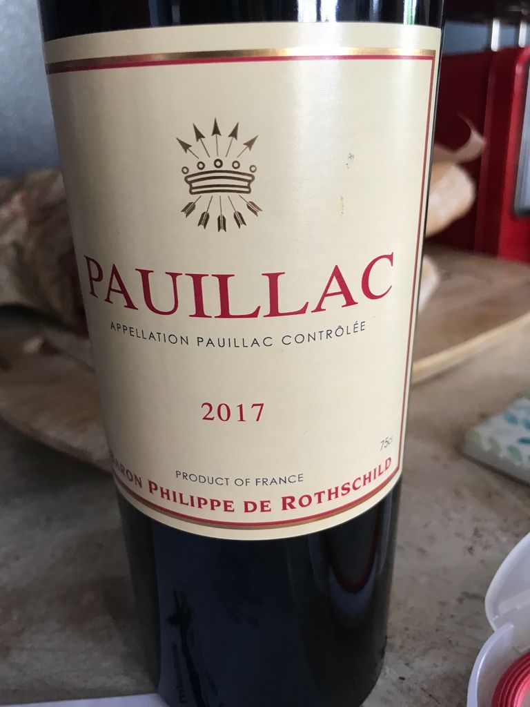 2017 Baron Philippe de Rothschild Pauillac, France, Bordeaux, Médoc ...