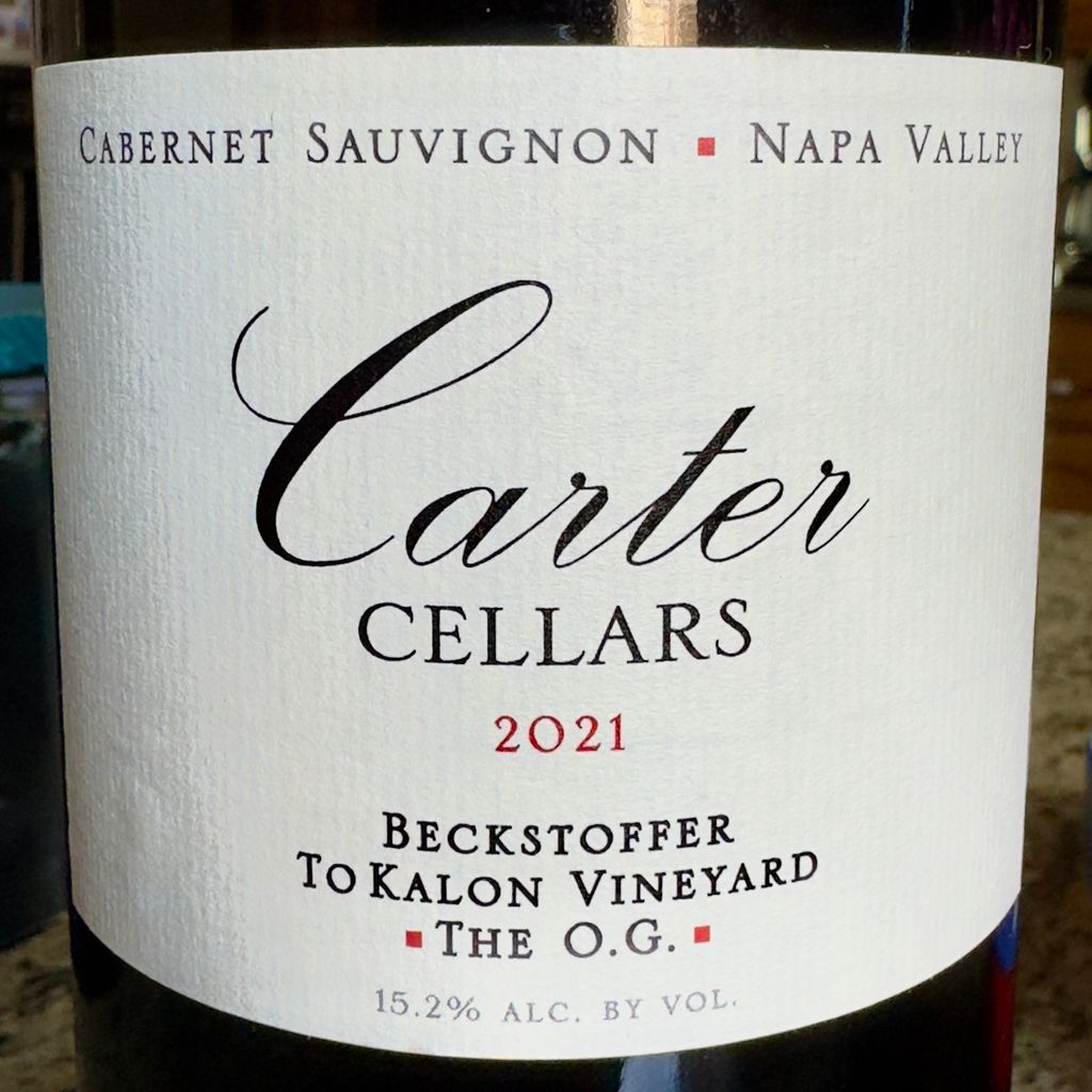 2021 Carter Cellars Cabernet Sauvignon The O.G. Beckstoffer To Kalon ...