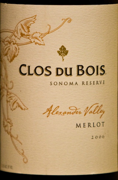 2006 Clos du Bois Merlot Reserve Alexander Valley, USA, California ...