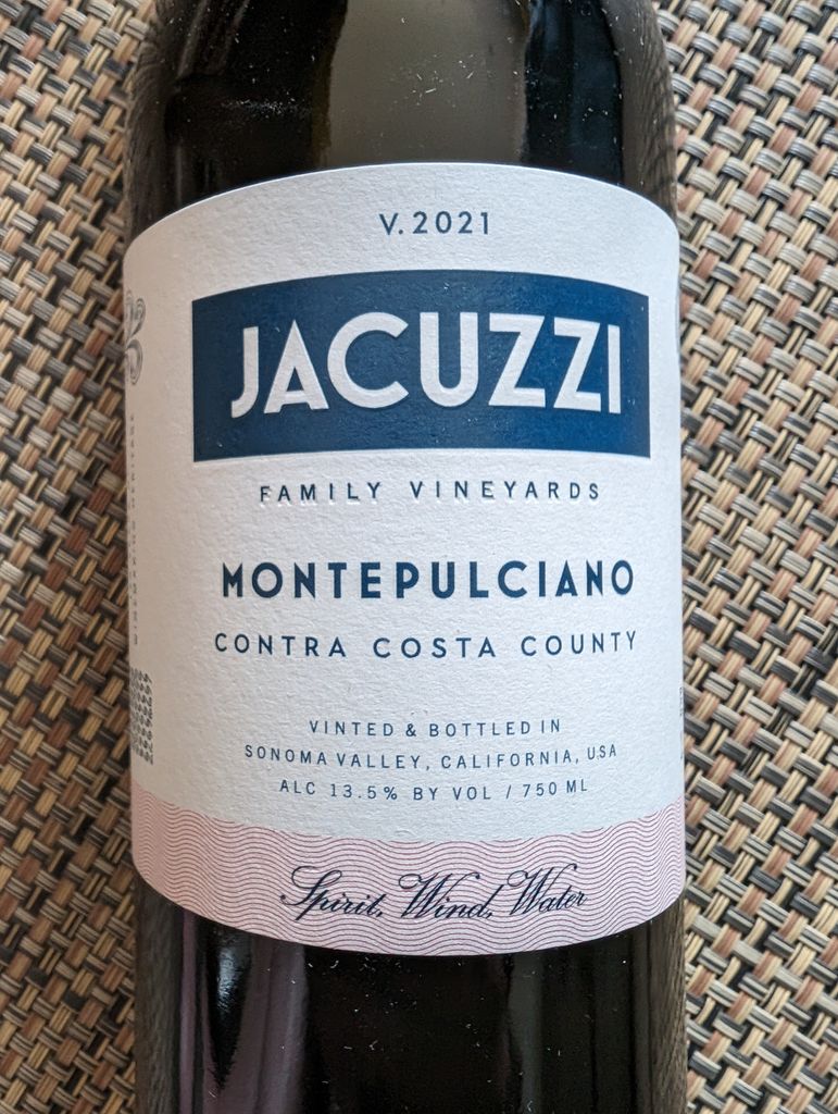 2021 Jacuzzi Family Vineyards Montepulciano, USA, California, San ...
