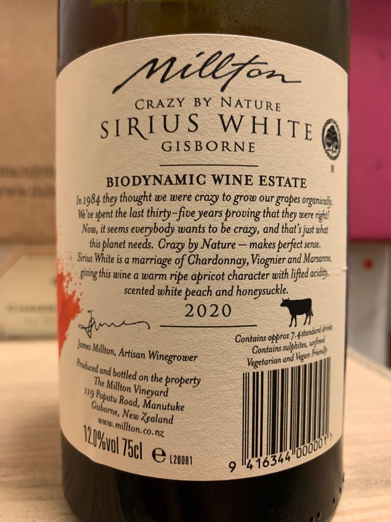 2021 Millton Crazy By Nature Sirius, New Zealand, North Island ...