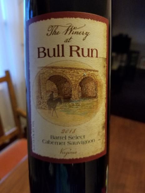 2018 The Winery at Bull Run Cabernet Sauvignon Barrel Select, USA ...