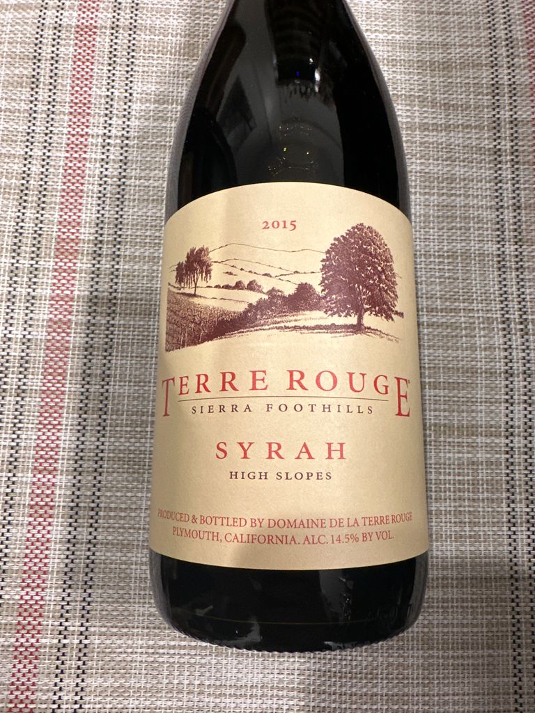 2016 Domaine de la Terre Rouge Syrah High Slopes, USA, California ...