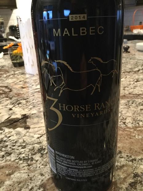 2019 3 Horse Ranch Vineyards Malbec, USA, Idaho, Snake River Valley ...