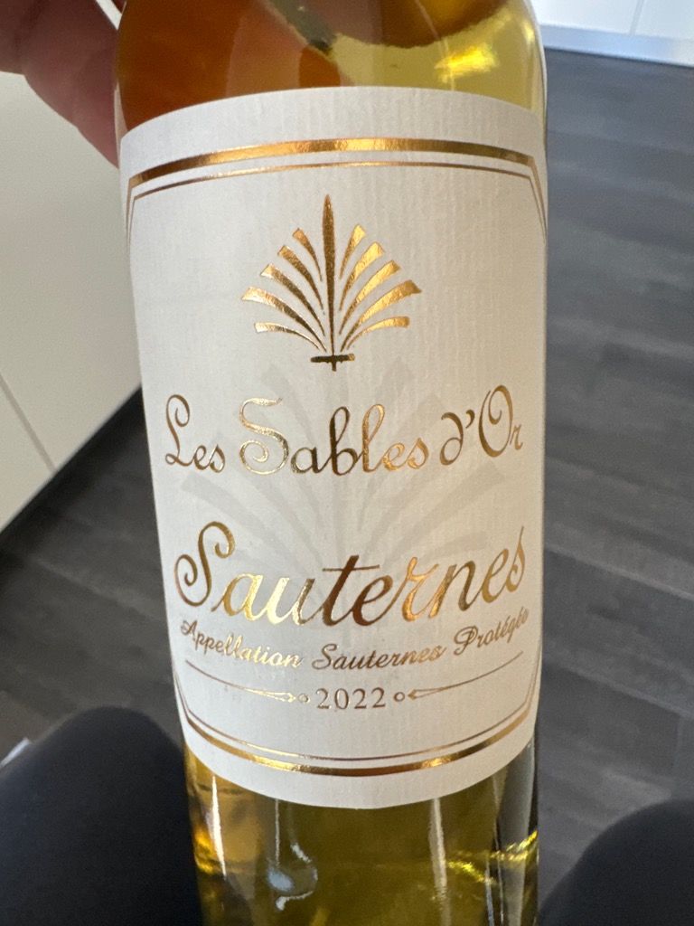2022 Les Sables d'Or, France, Bordeaux, Sauternais, Sauternes - CellarTracker