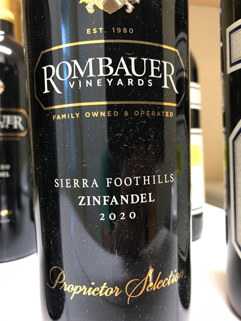 2020 Rombauer Vineyards Zinfandel Proprietor Selection Sierra Foothills ...
