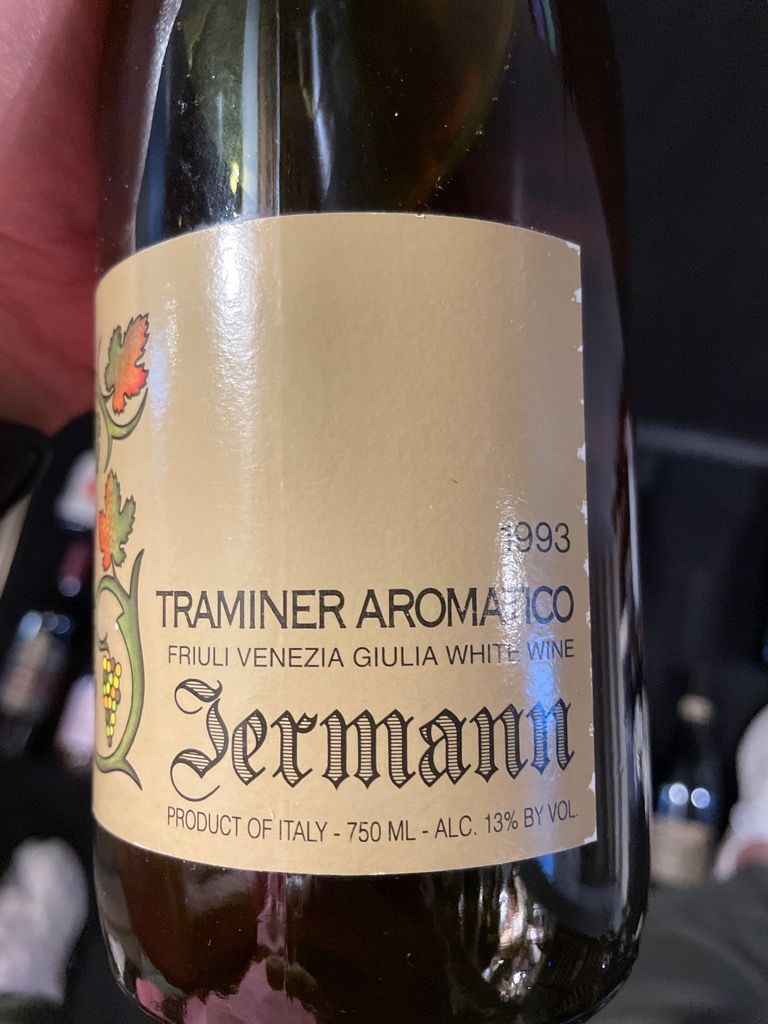1999 Jermann Traminer Aromatico Venezia Giulia IGT, Italy, Friuli ...