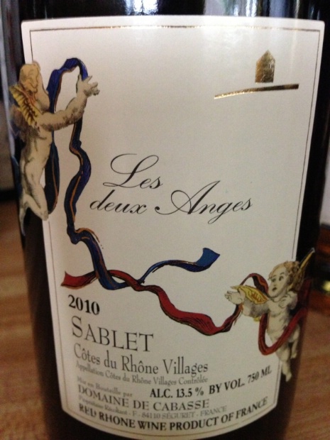 2010 Domaine de Cabasse Côtes du Rhône Villages Sablet Les Deux Anges ...