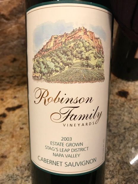 2003 Robinson Family Vineyards Cabernet Sauvignon Reserve, USA ...