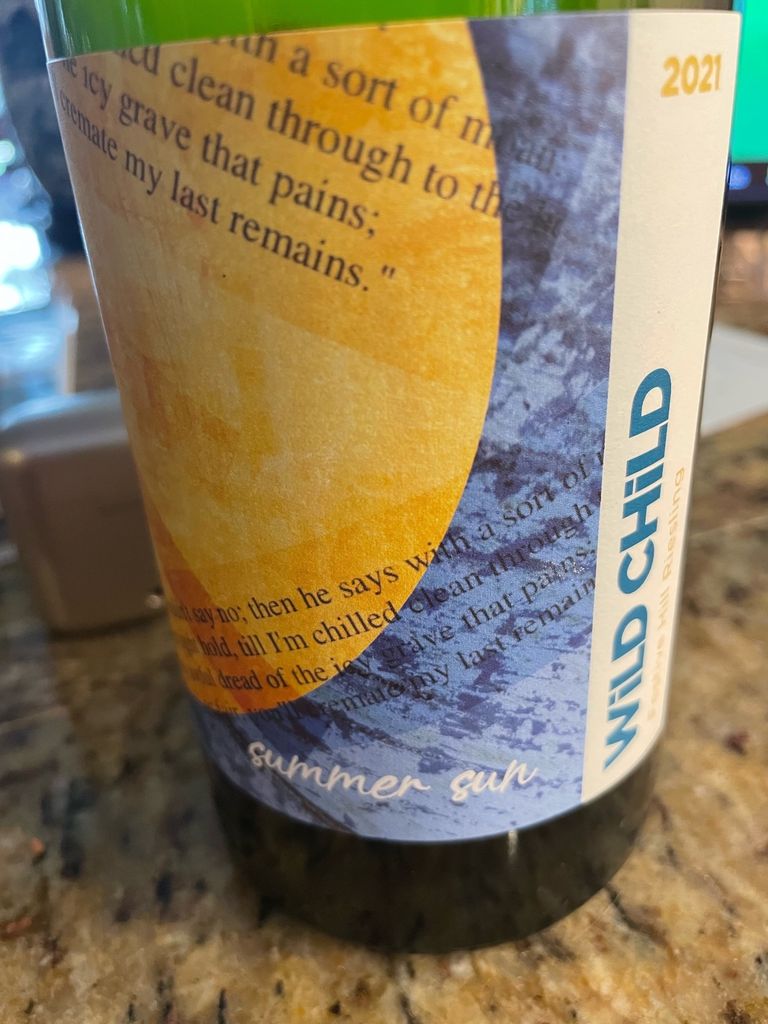 2021 Wild Child Winery Summer Sun Festive Hill Riesling, USA, Oregon ...