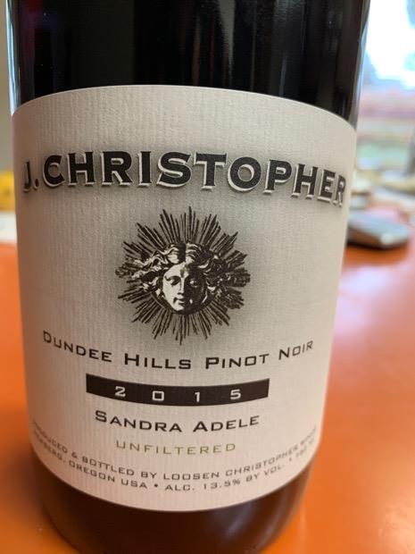 2015 J. Christopher Pinot Noir Sandra Adele, USA, Oregon, Willamette ...