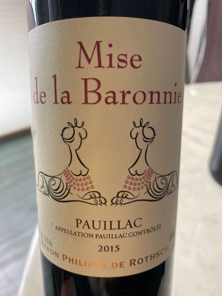 2015 Baron Philippe de Rothschild Pauillac Mise de la Baronnie, France ...
