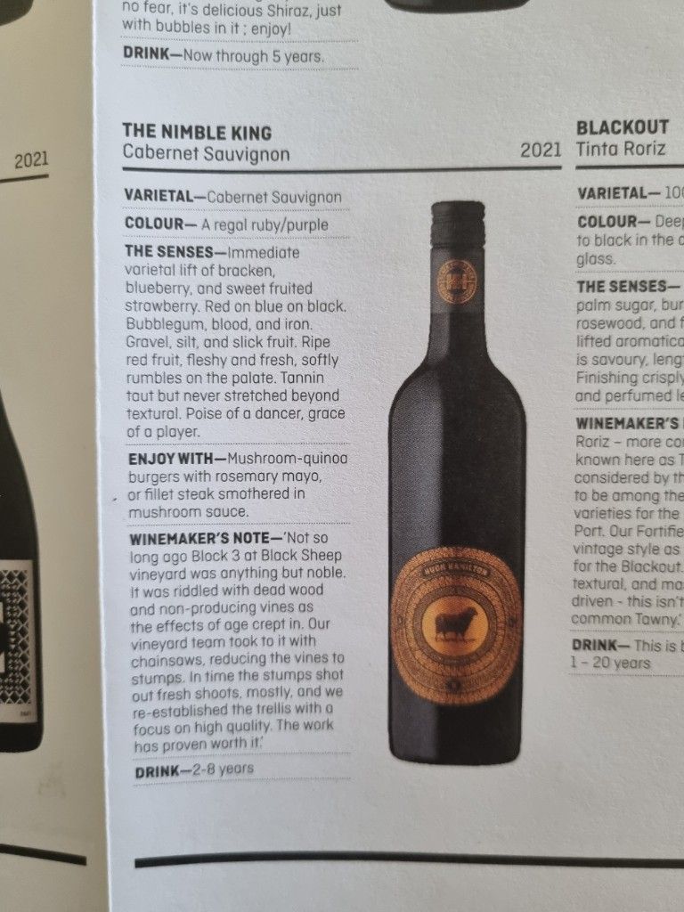 2021 Hugh Hamilton Cabernet Sauvignon The Nimble King, Australia, South ...