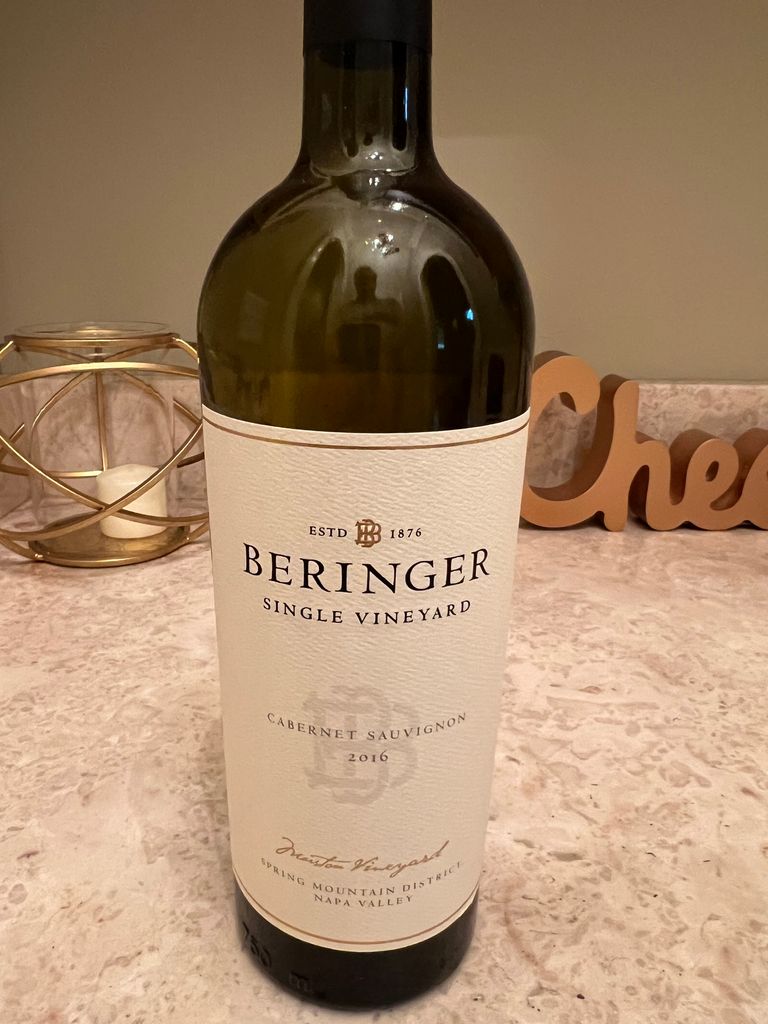 2016 Beringer Vineyards Cabernet Sauvignon Single Vineyard Marston ...
