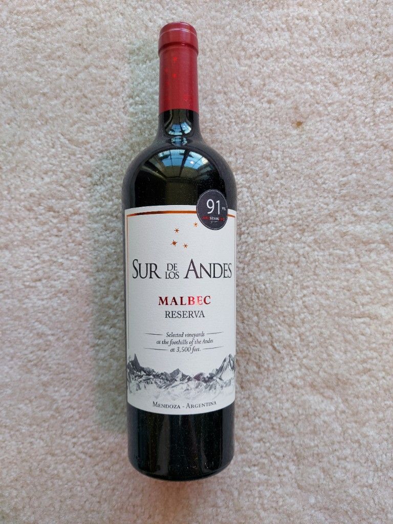 2016 Bodega Sur de los Andes Malbec Reserva, Argentina, Mendoza ...