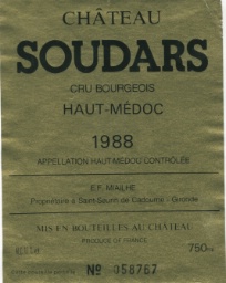 1986 Château Soudars, France, Bordeaux, Médoc, Haut-Médoc - CellarTracker