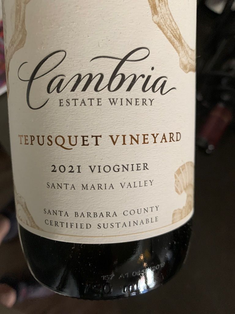 2021 Cambria Viognier Tepusquet Vineyard, USA, California, Central ...