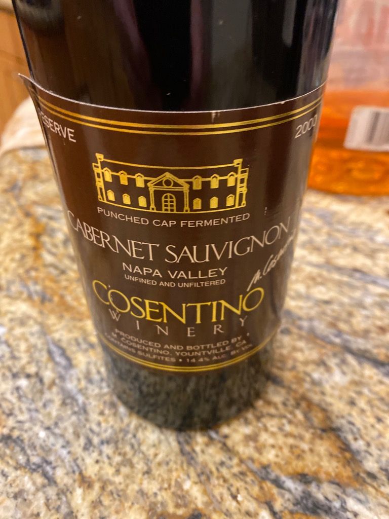 2001 Cosentino Winery Cabernet Sauvignon (Punch Cap Fermenter), USA, California, Napa Valley ...