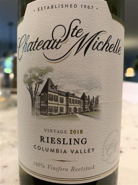 2018 Chateau Ste. Michelle Riesling 100% Vinifera Rootstock, USA ...