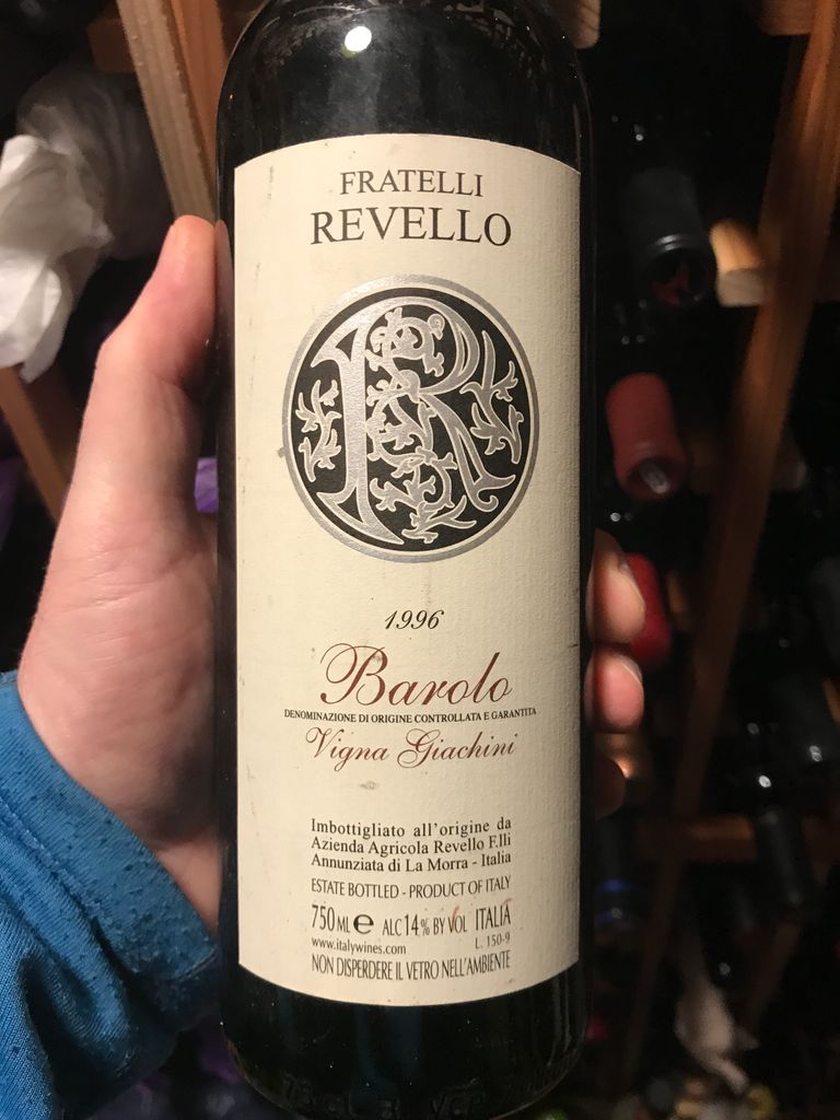 1996 Fratelli Revello Barolo Vigna Giachini, Italy, Piedmont, Langhe ...