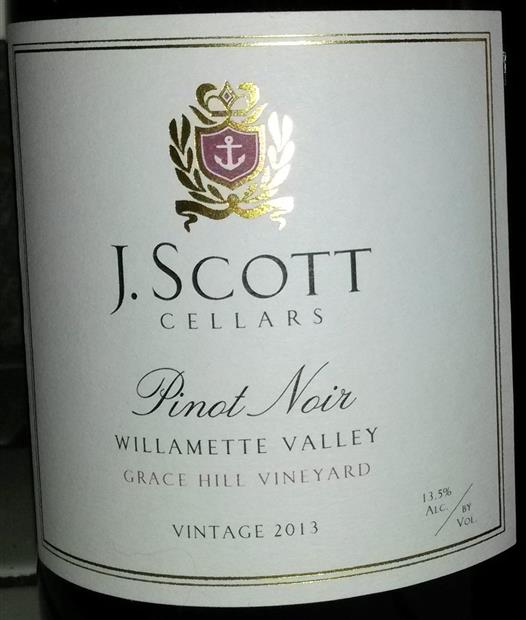 2013 J. Scott Cellars Pinot Noir Grace Hill Vineyard, USA, Oregon ...