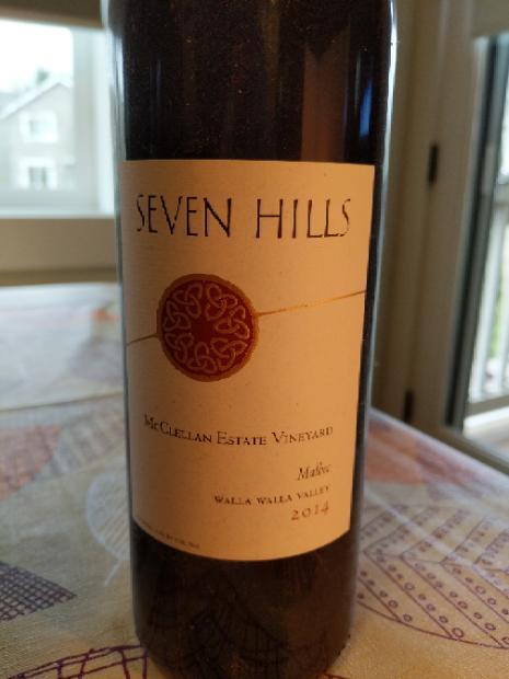 2014 Seven Hills Winery Malbec McClellan Estate Vineyard, USA, Washington, Columbia Valley ...