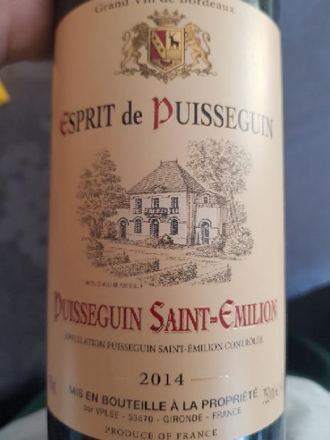 2014 Esprit de Puisseguin, France, Bordeaux, Libournais, Puisseguin-St ...