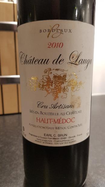 2010 Château de Lauga, France, Bordeaux, Médoc, Haut-Médoc - CellarTracker
