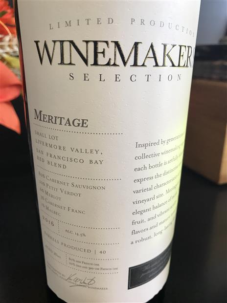 2016 Wente Vineyards Winemaker's Selection Meritage, USA, California ...
