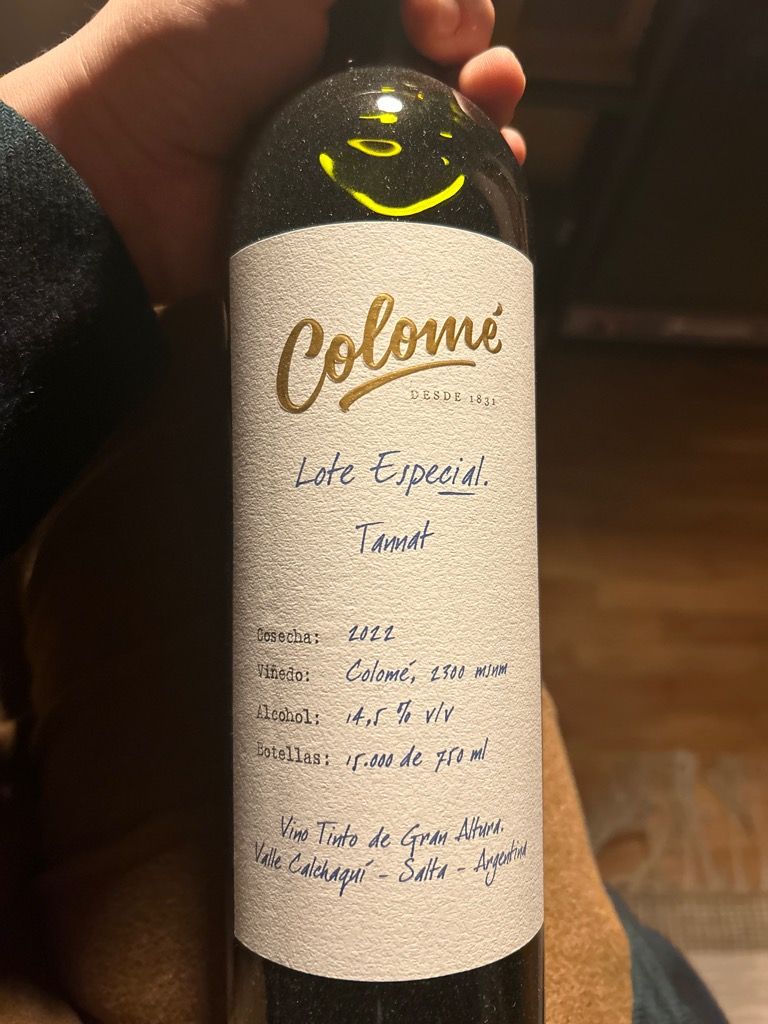 2022 Bodega Colomé Tannat Lote Especial Colomé, 2300 m, Argentina, Valles Calchaquíes, Salta ...