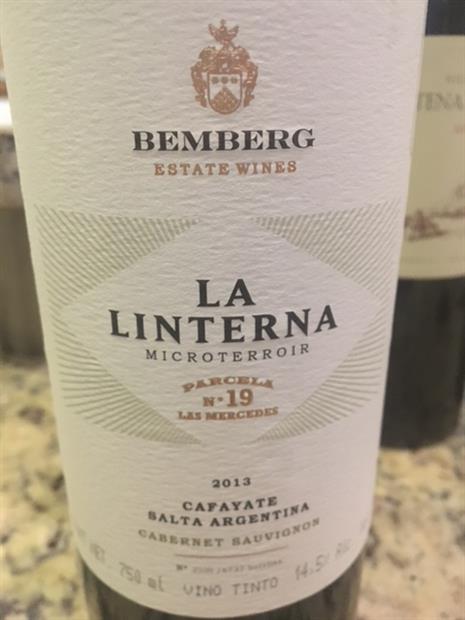 2018 Bemberg Estate Wines Cabernet Sauvignon La Linterna Les Mercedes ...