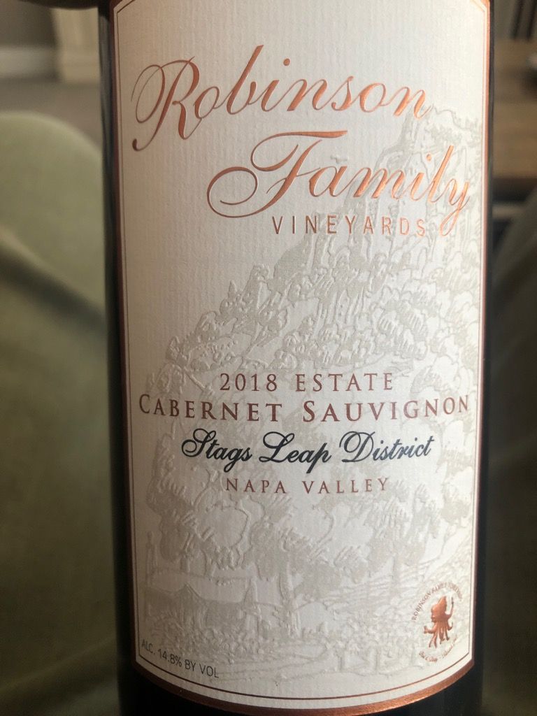 2018 Robinson Family Vineyards Cabernet Sauvignon, USA, California ...