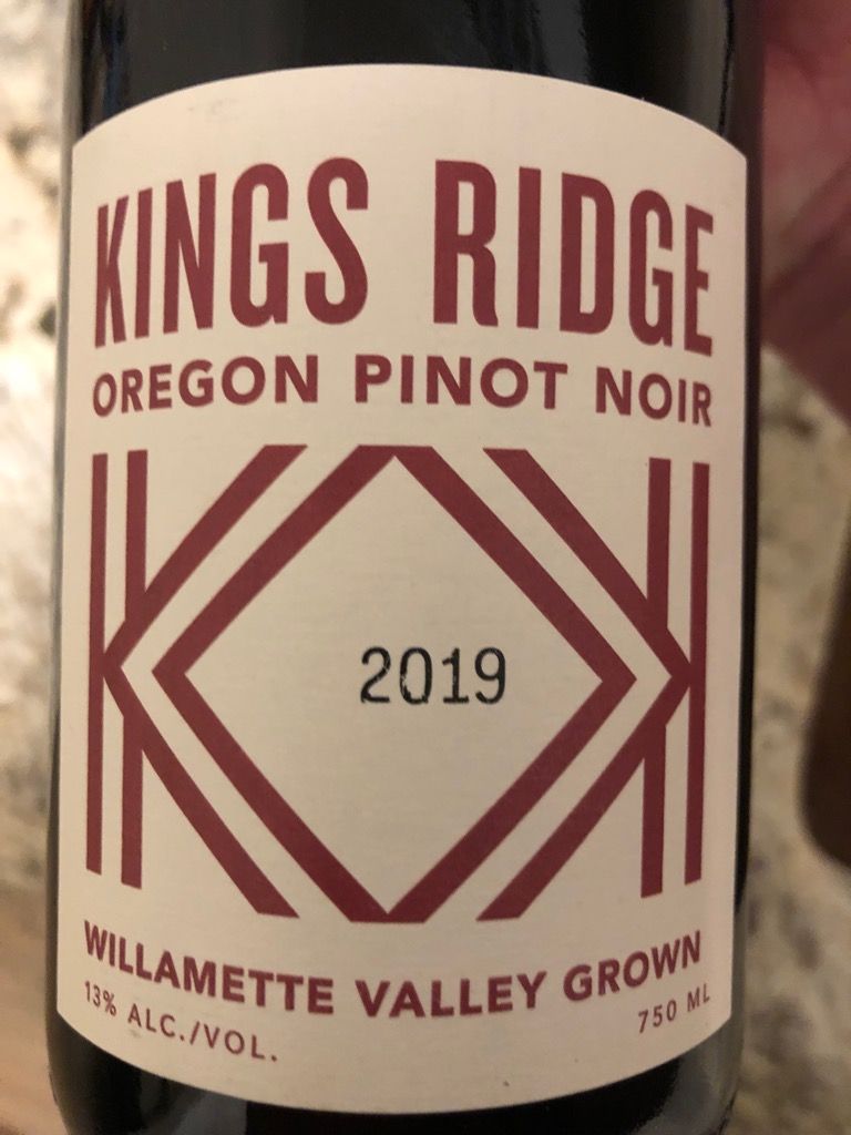 2019 Union Wine Company Pinot Noir Kings Ridge, USA, Oregon, Willamette ...