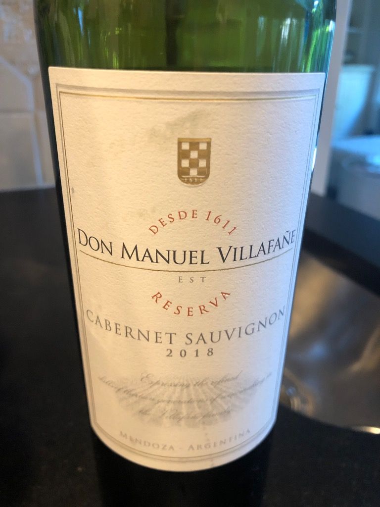 2020 Don Manuel Villafane Cabernet Sauvignon Reserva, Argentina ...