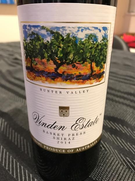 2014 Vinden Estate Shiraz Basket Press, Australia, New South Wales ...