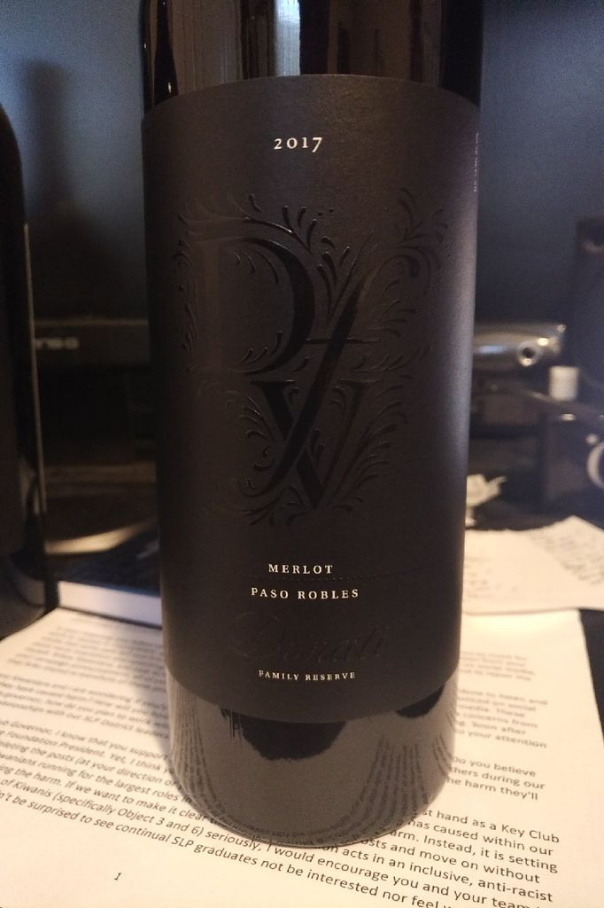2019 Donati Family Vineyard Merlot Family Reserve Donati, USA ...
