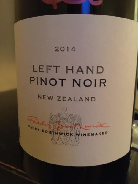 2014 Paddy Borthwick Pinot Noir Left Hand, New Zealand, North Island ...