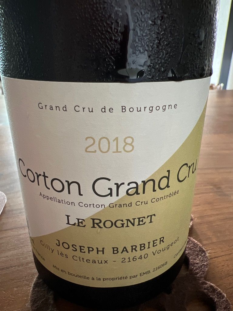 2019 Joseph Barbier Corton-Le Rognet, France, Burgundy, Côte de Beaune ...