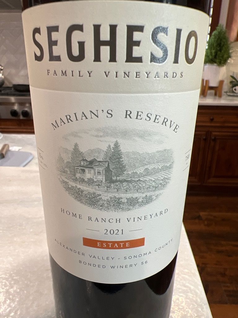 2021 Seghesio Family Vineyards Marian's Reserve Estate Home Ranch ...