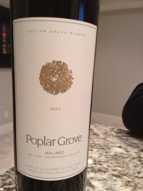 2012 Poplar Grove Winery Malbec, Canada, British Columbia, Okanagan ...