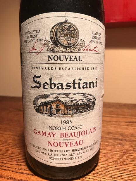 1983 Sebastiani Vineyards & Winery Gamay Beaujolais Nouveau, USA ...