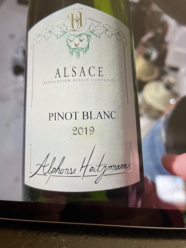 2019 Alphonse Heitzmann Pinot Blanc, France, Alsace - CellarTracker