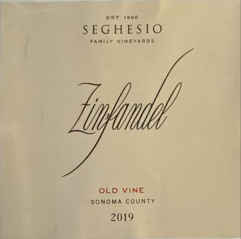 2019 Seghesio Family Vineyards Old Vine Zinfandel, USA, California ...