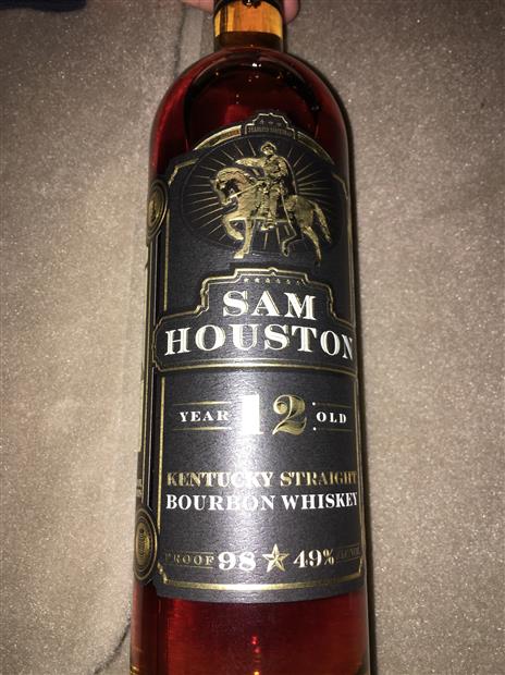 NV Sam Houston 12 Year Old Kentucky Straight Bourbon Whiskey, 49%, USA ...