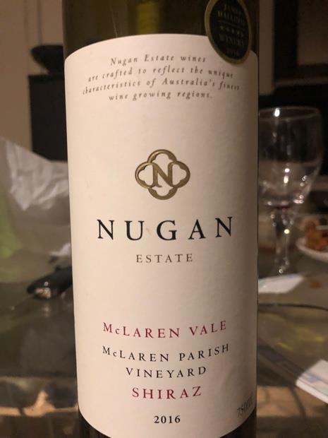 2016 Nugan Estate Shiraz McLaren Parish Vineyard, Australia, South ...