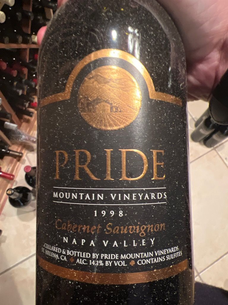 1998 Pride Mountain Vineyards Cabernet Sauvignon Premiere Napa Valley ...